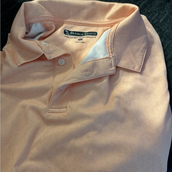 Pebble Beach | Shirts | Mens Peach Pebble Beach Golf Polo Shirt | Poshmark